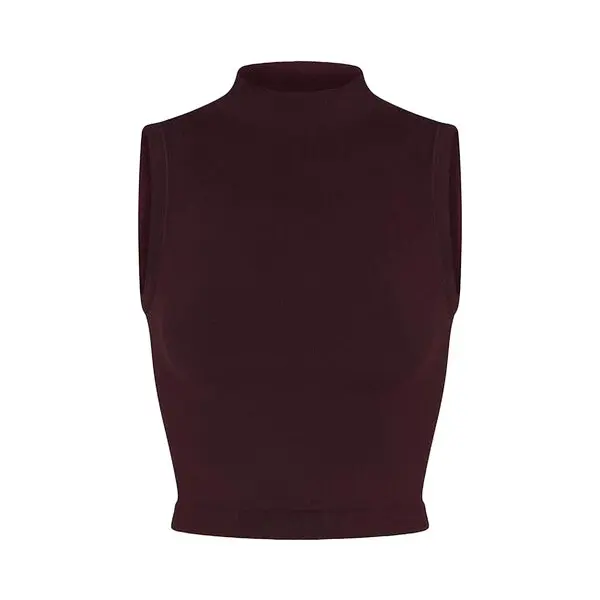 NIKESKIMS Vintage Seamless Mock Neck Bra Top 'currant - Red