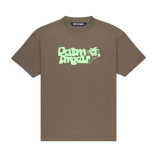 Palm Angels Viper Classic T-shirt /green Flourescent - Brown