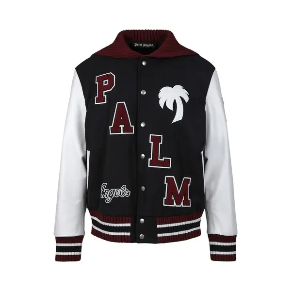 Palm Angels Marine Collar Varsity Jacket 'navy /red - Blue