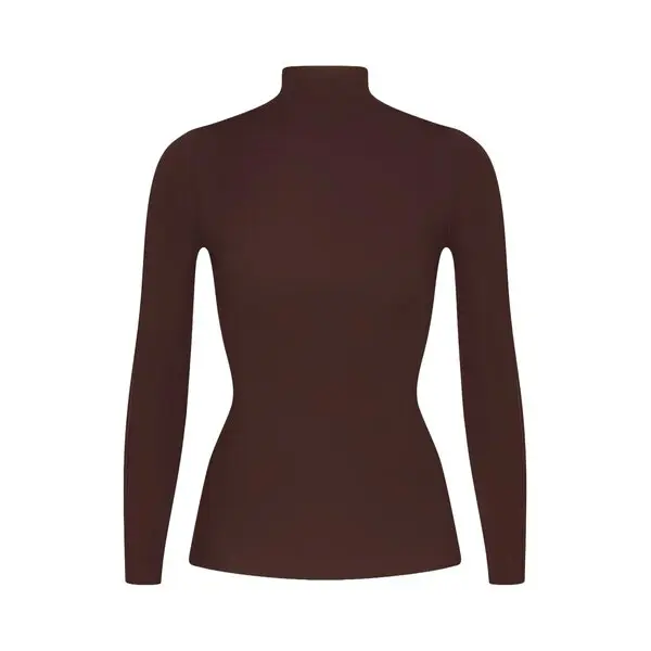 NIKESKIMS Weightless Layers Mock-neck Long-sleeve Top 'dark Roast - Brown