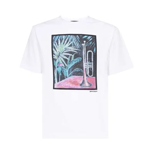 Palm Angels Oil On Canvas Tee /multicolor - White
