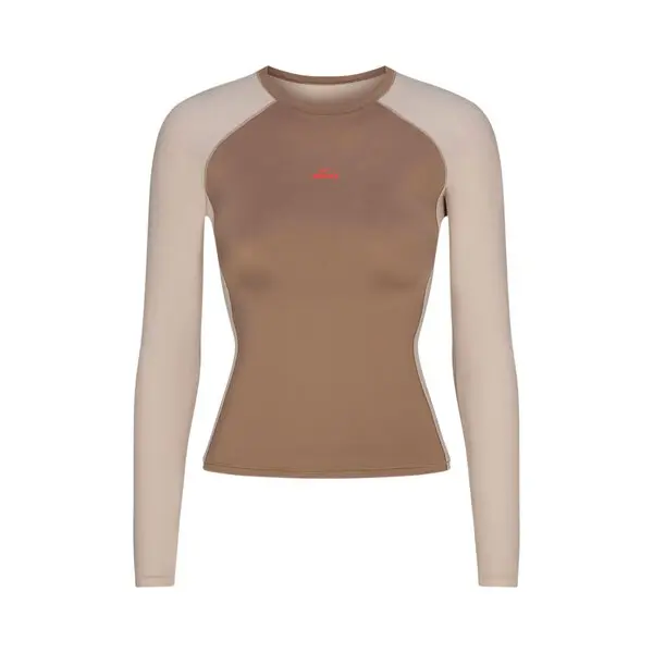 NIKESKIMS Shine Long-sleeve Crew-neck Top 'truffle/stone - Brown