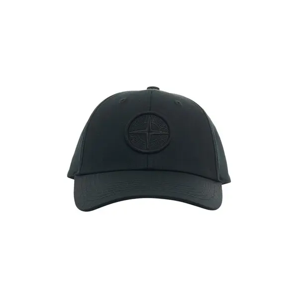 Stone Island 6 Panel Embroidery Compass Logo Cap - Black