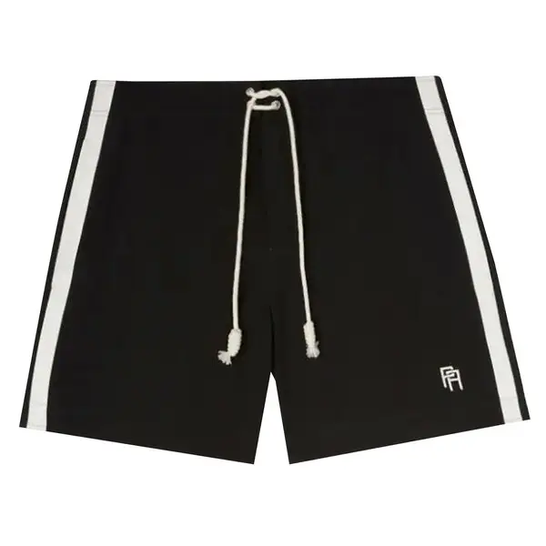 Palm Angels Monogram Swim Short /white - Black
