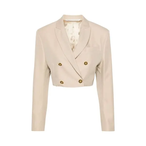 Palm Angels Buttons Crop Blazer 'beige - Tan