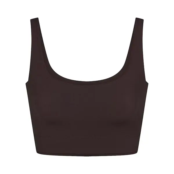 NIKESKIMS Shine Scoop Neck Bra Top - Brown