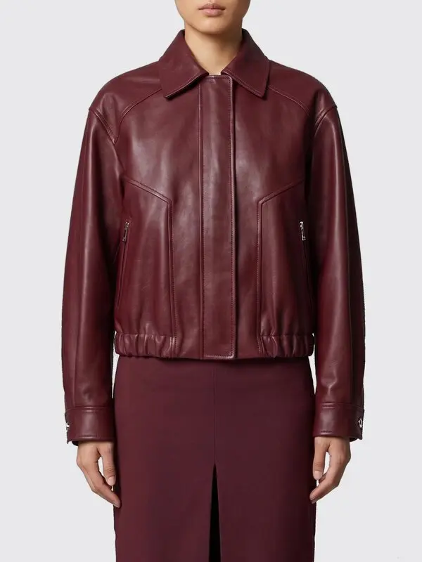 Versace Leather Jacket - Burgundy