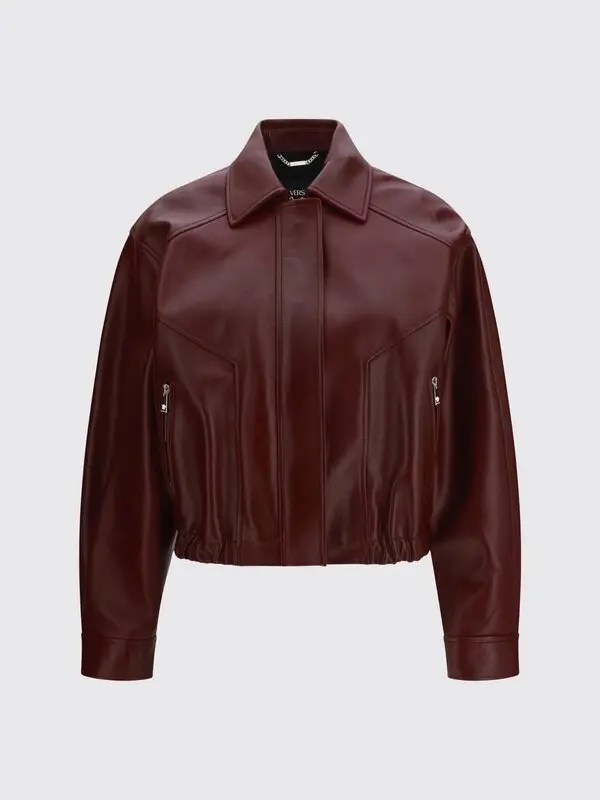 Versace Leather Jacket - Burgundy