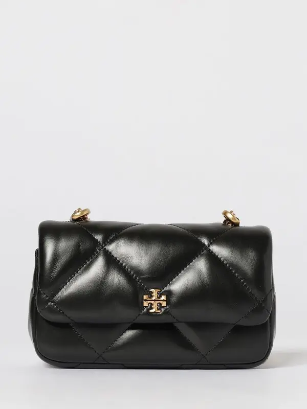 Tory Burch Kira Small Quilted Leather Crossbody Bag With Double T Logo - Black