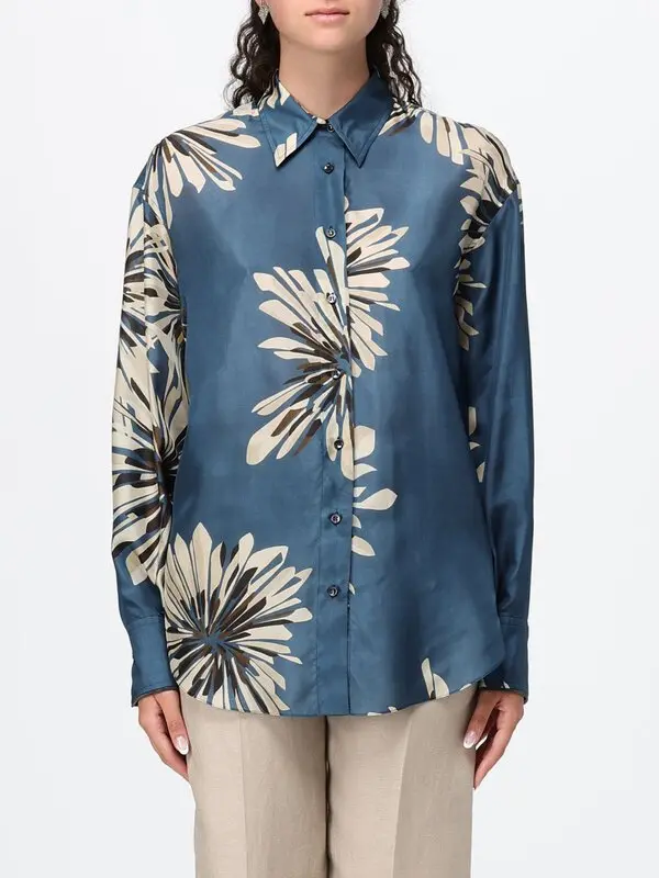 Brunello Cucinelli Printed Silk Shirt - Beige