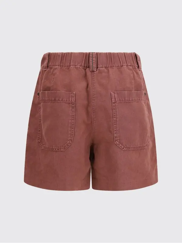 Brunello Cucinelli Cotton And Linen Blend Shorts - Red