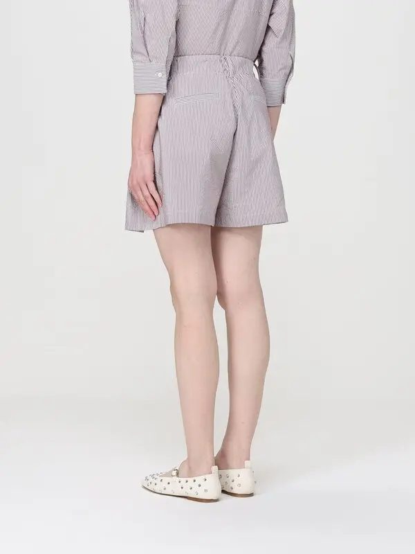 Brunello Cucinelli Striped Cotton Blend Pleated Shorts - Multicolor