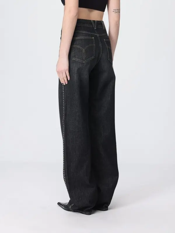 Versace Embellished Straight Leg Jeans - Black