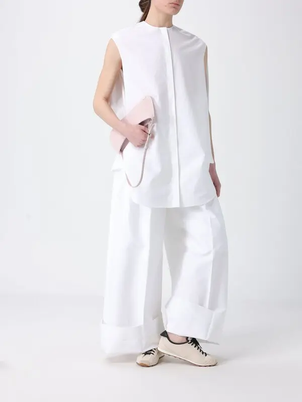 Jacquemus Sleeveless Asymmetrical Cotton Top - White