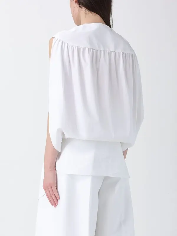 Jacquemus Sleeveless Asymmetrical Cotton Top - White