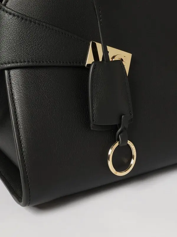 FERRAGAMO Hug M Leather Bag - Black