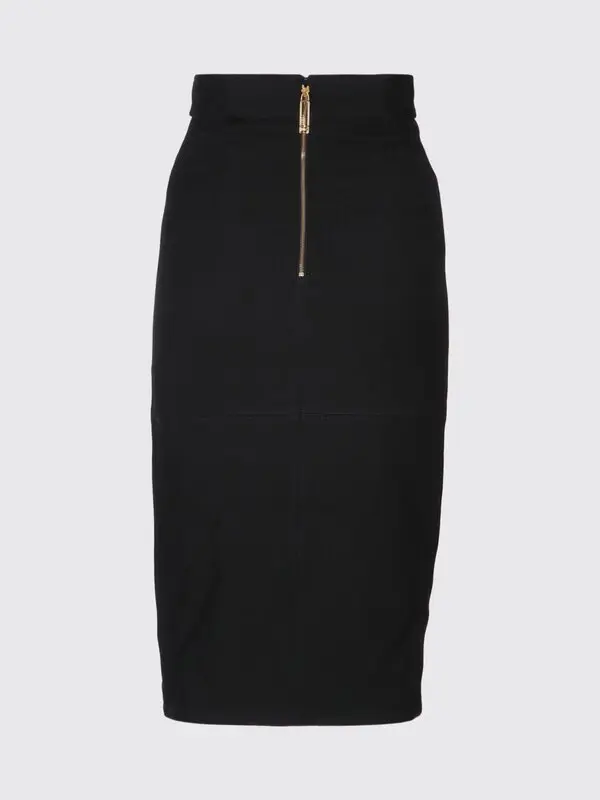 Elisabetta Franchi Midi Skirt With Belt - Black