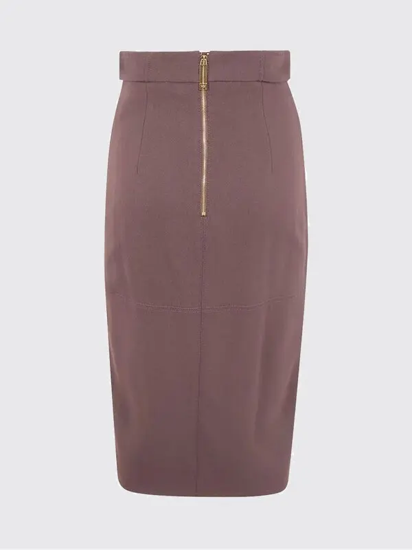 Elisabetta Franchi Midi Pencil Skirt With Belt - Brown