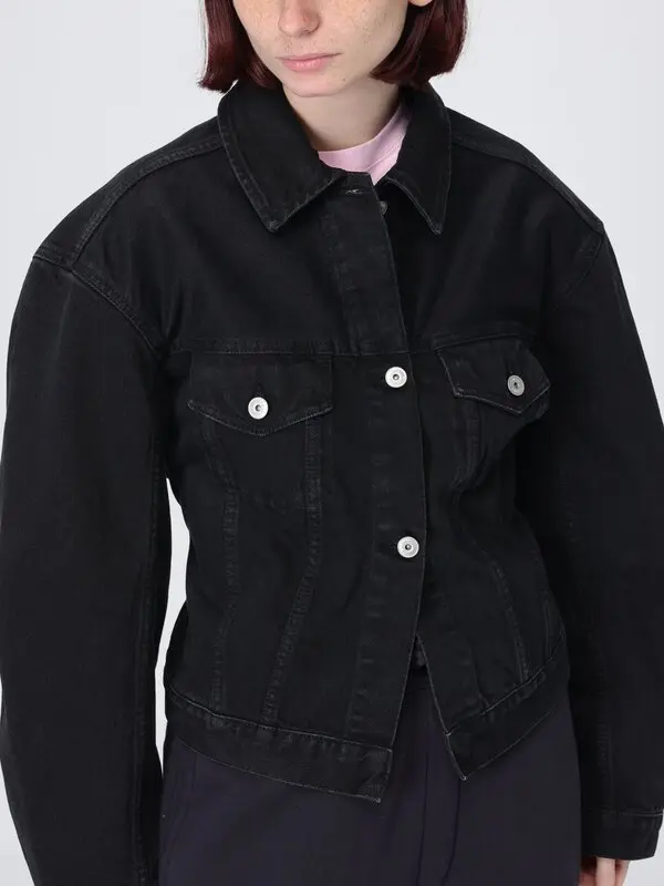 Jacquemus Cropped Denim Jacket - Black