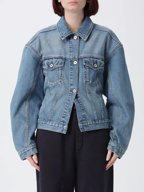 Jacquemus Cropped Denim Jacket With Classic Collar And Button Details - Blue