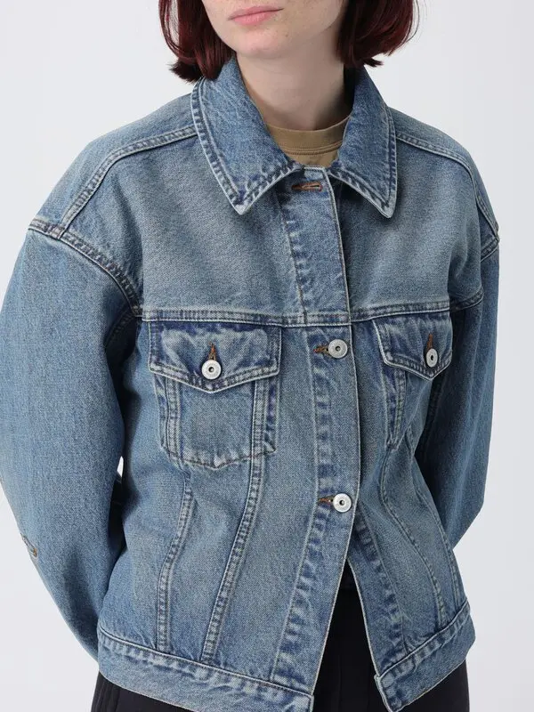 Jacquemus Cropped Denim Jacket With Classic Collar And Button Details - Blue