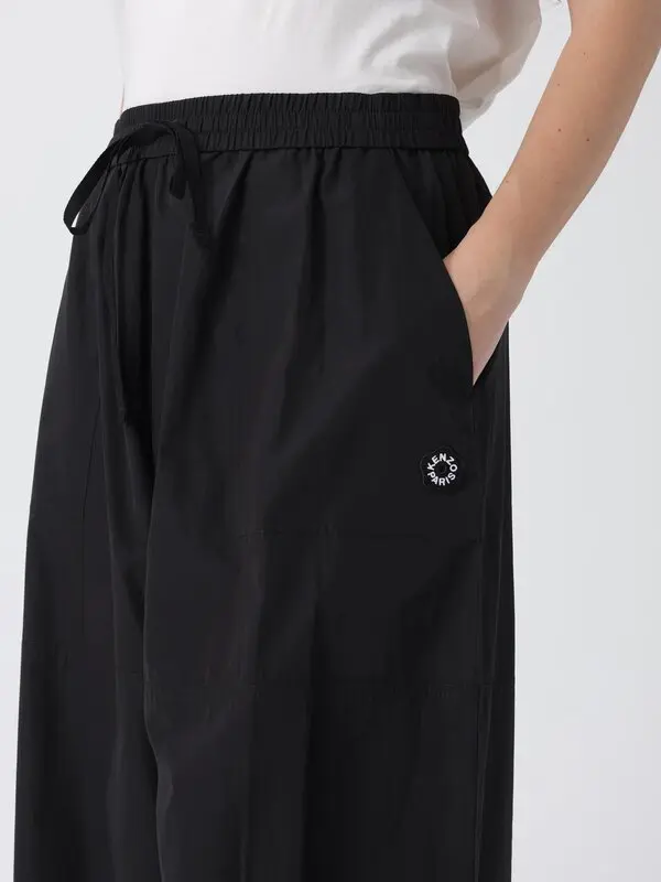 Kenzo High-waisted Wide-leg Trousers - Black