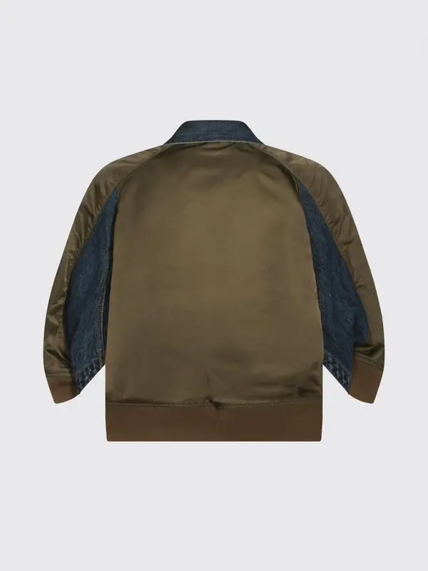 Sacai Denim And Nylon Jacket - Kaki