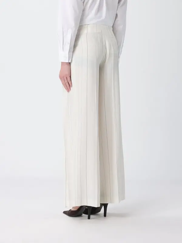 SEMICOUTURE Adelina Pleated Pinstripe Viscose Wide-leg Trousers - Black