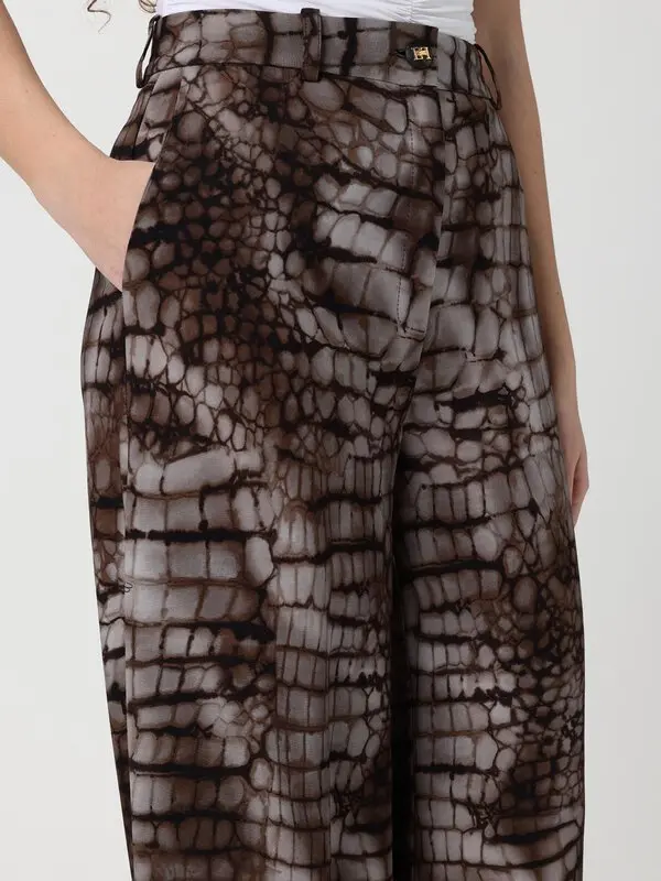 Elisabetta Franchi Viscose Trousers With Python Print