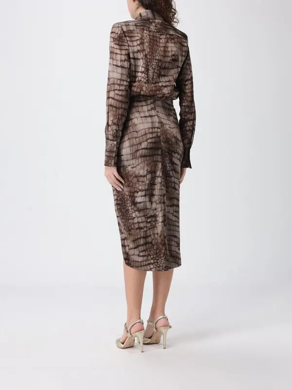 Elisabetta Franchi Viscose Chemisier Dress With Python Print