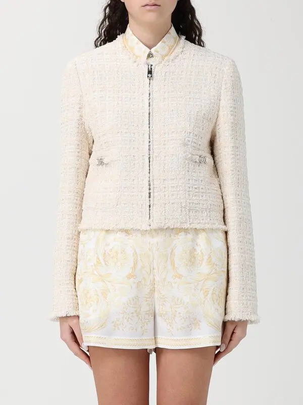 Versace Bouclé Jacket - White