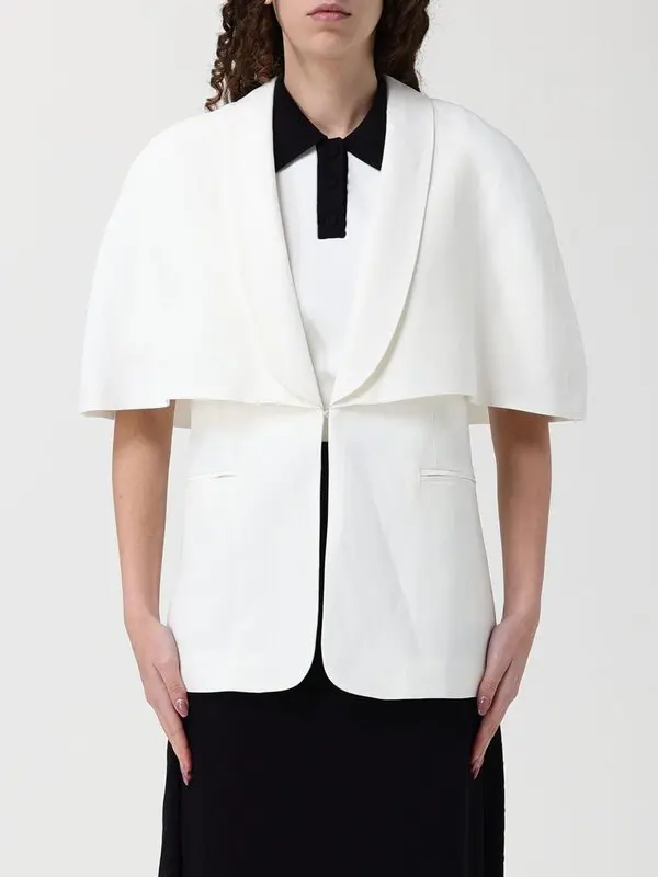 TWINSET Viscose Blend Cape Blazer - Pearl