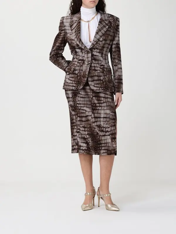 Elisabetta Franchi Viscose Skirt With Crocodile Print