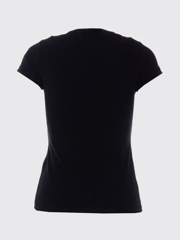 COURREGES Viscose Knit T-shirt With Embroidered Logo - Black