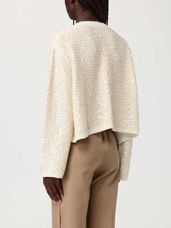 SEMICOUTURE Cotton Tweed Top With Embroidered Sequins