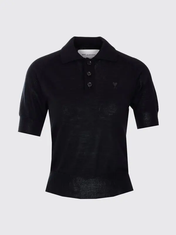 AMI Paris Wool Knit Polo Shirt