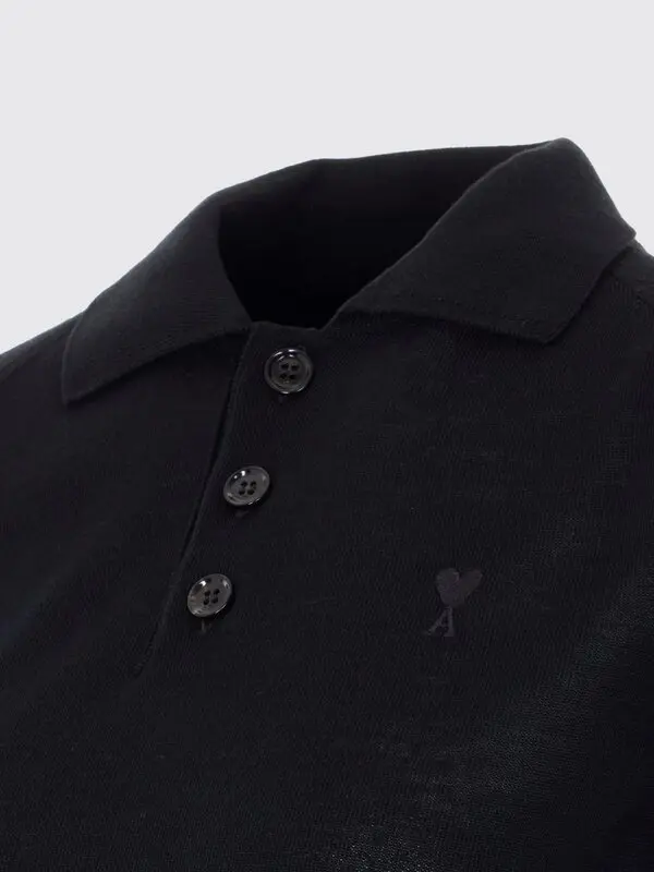 AMI Paris Wool Knit Polo Shirt