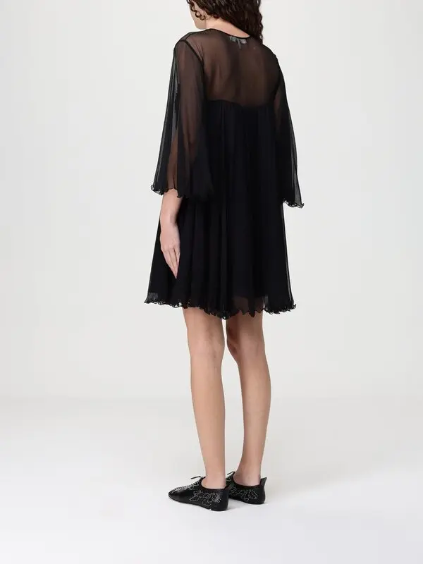 Chloé Silk Mini Dress - Black