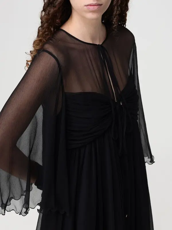 Chloé Silk Mini Dress - Black
