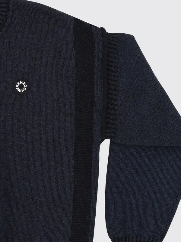 Kenzo Cotton Jumper With Contrast Logo - Black