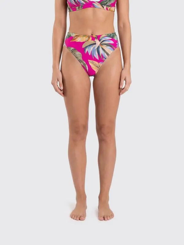 Farm Rio High Waisted Bikini Bottoms With Tropical Print - Sand