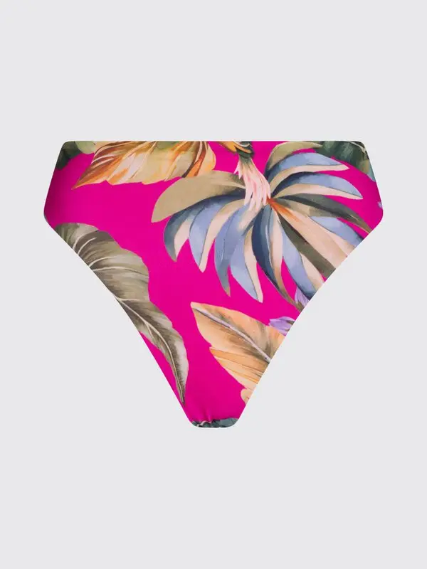 Farm Rio High Waisted Bikini Bottoms With Tropical Print - Sand