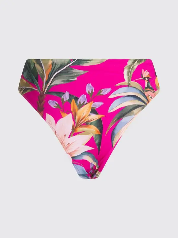 Farm Rio High Waisted Bikini Bottoms With Tropical Print - Sand