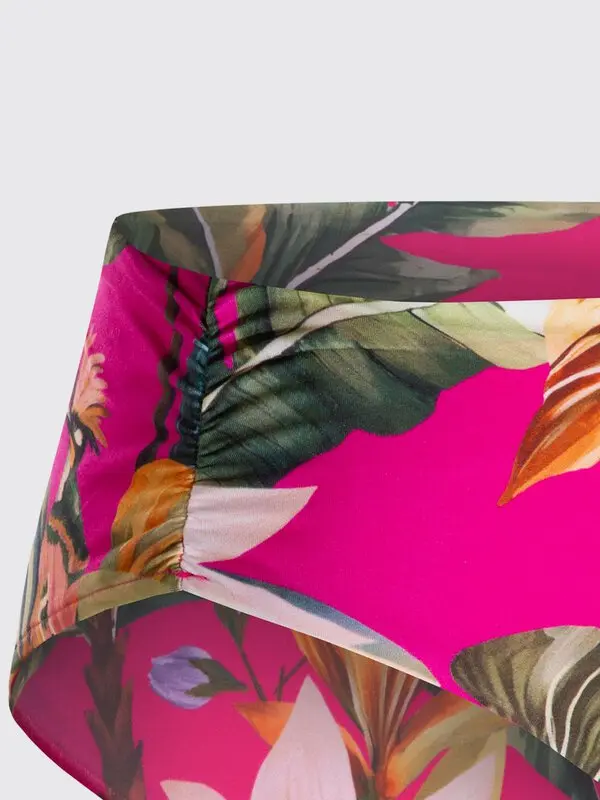 Farm Rio High Waisted Bikini Bottoms With Tropical Print - Sand