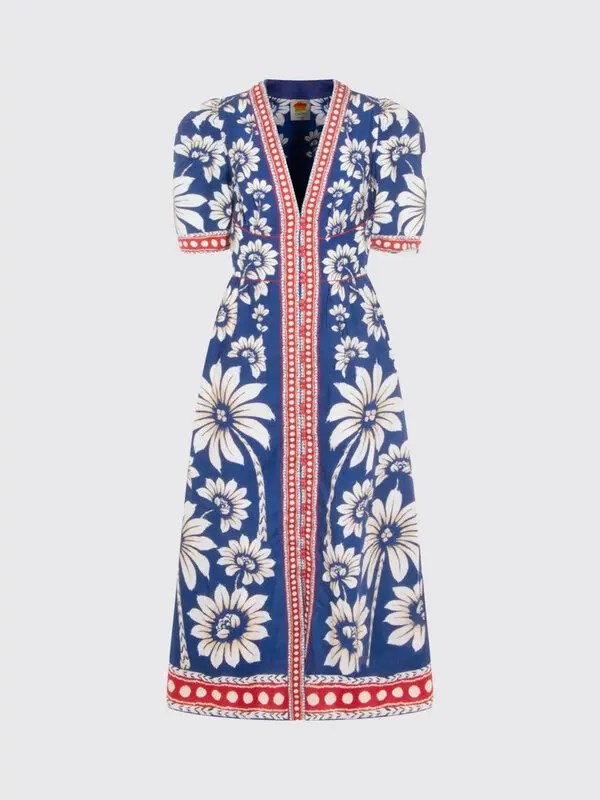 Farm Rio Floral Cotton Midi Dress