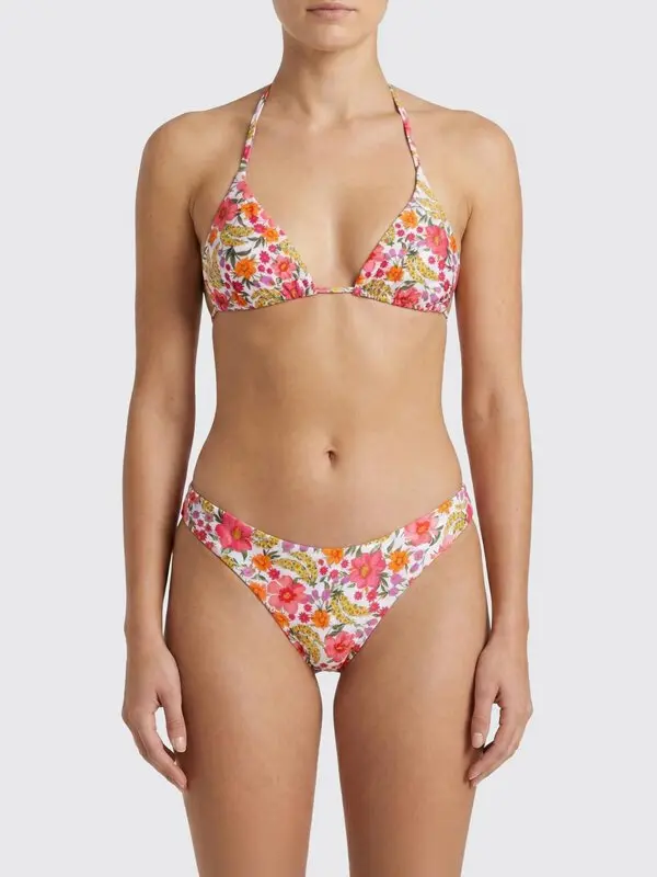 Farm Rio Polyamide Bikini Top With Floral Print - White