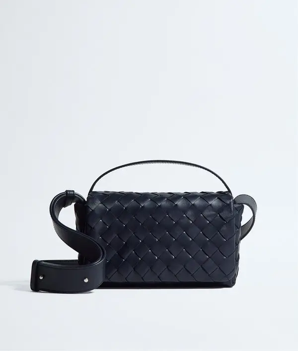 BOTTEGA  VENETA Intrecciato Mini Bag With Flap - Midnight