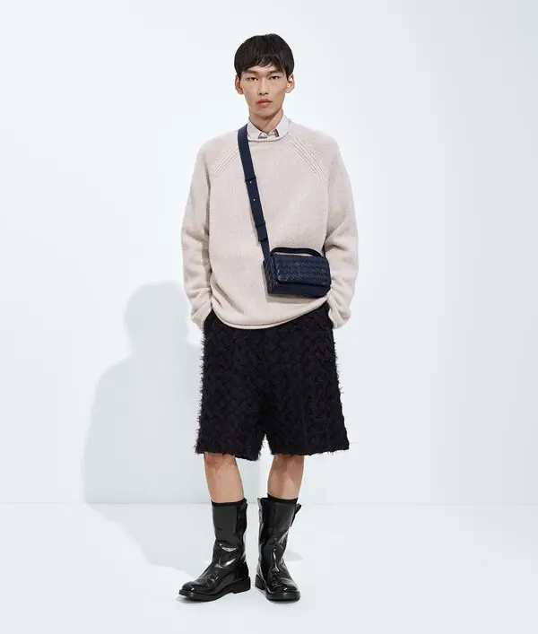 Bottega Veneta Intrecciato Mini Bag With Flap - Midnight
