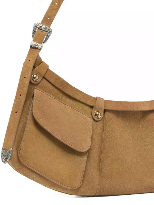 Pinko Pockets Strap Leather Shoulder Bag