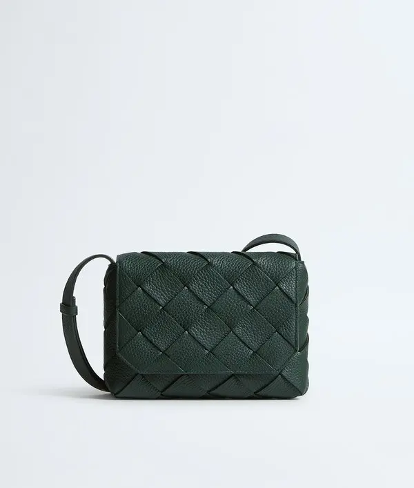 Bottega Veneta Grained Intreccio Leather Cross-body Bag - Alpi Green